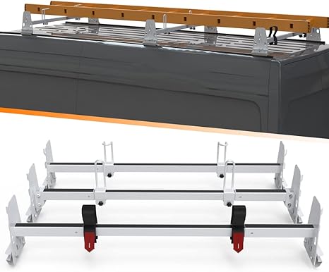 Heavy-Duty 3 Crossbars Ladder Rack for Chevy Express – Maximize Cargo ...