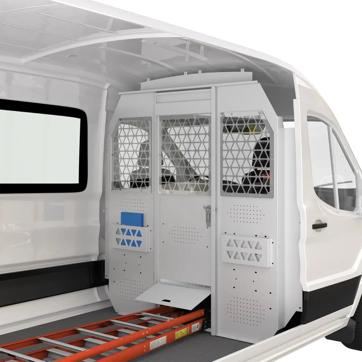 MELIPRON Ford Transit Van Partition with Lock Latch - White