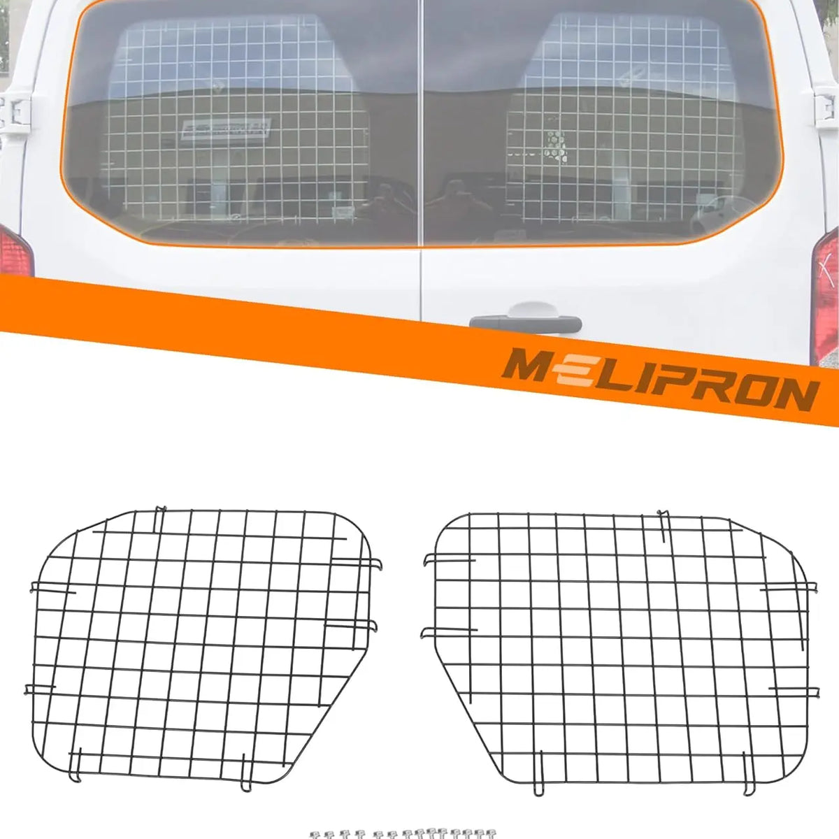 2Pcs Rear Security Window Screens for Ford Transit Low Roof Cargo Van ...