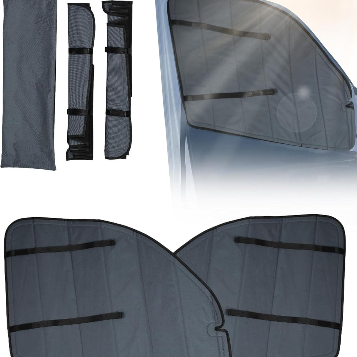 Melipron Insulated Blackout Van Windshield Sun Shade for Mercedes Benz ...