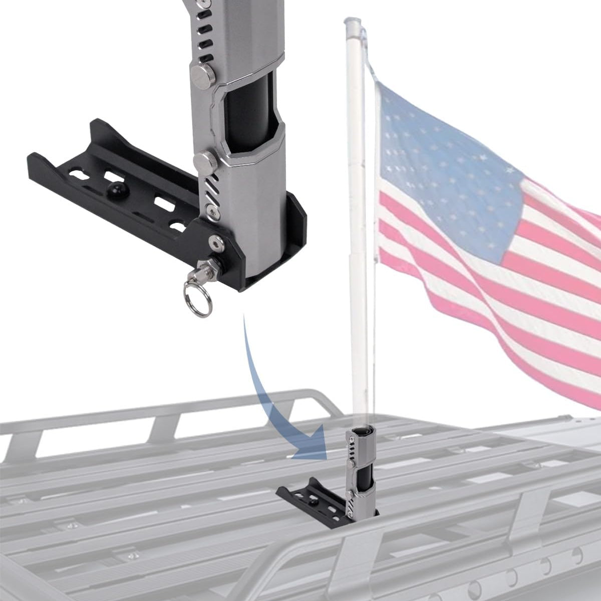 Foldable Truck Platform Roof Rack Flag Pole Mount Fit for Truck Flag ...