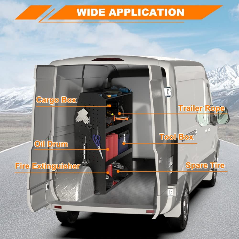 MELIPRON Steel Cargo Van Shelving Storage Fit for Ford Transit, GM, NV ...