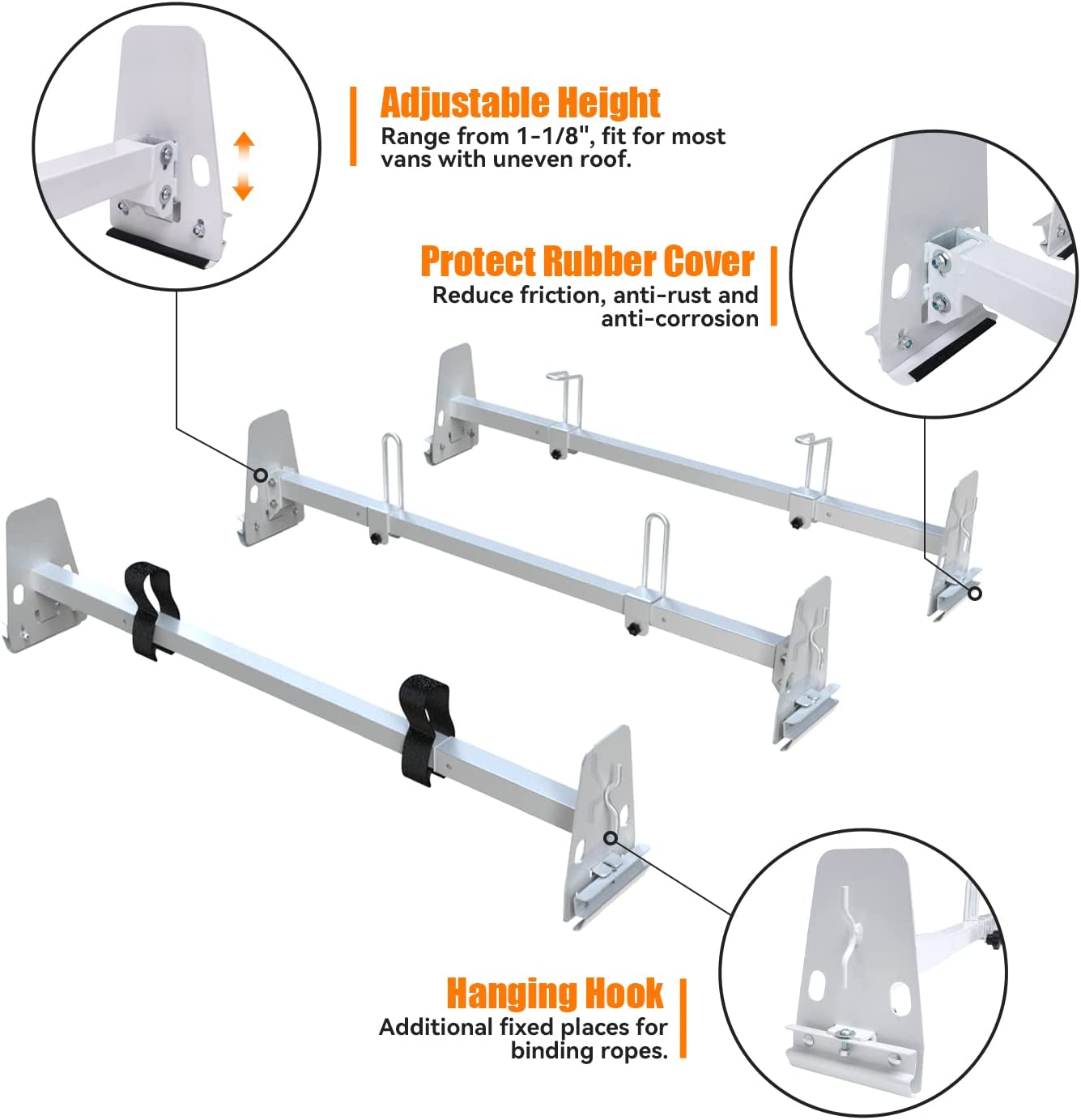 melipron ladder rack for van for 1996-2023 Chevy Express 1500 2500 3500 ...