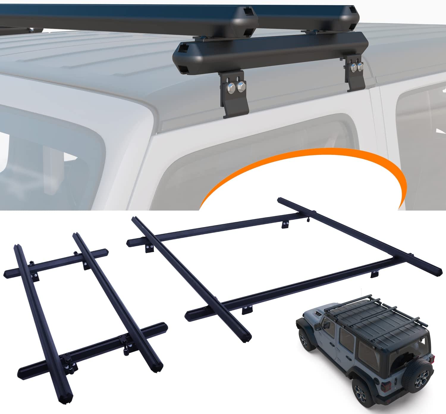 MELIPRON Roof Ladder Rack Fit for Jeep Wrangler JL 4-Door 2018-2023
