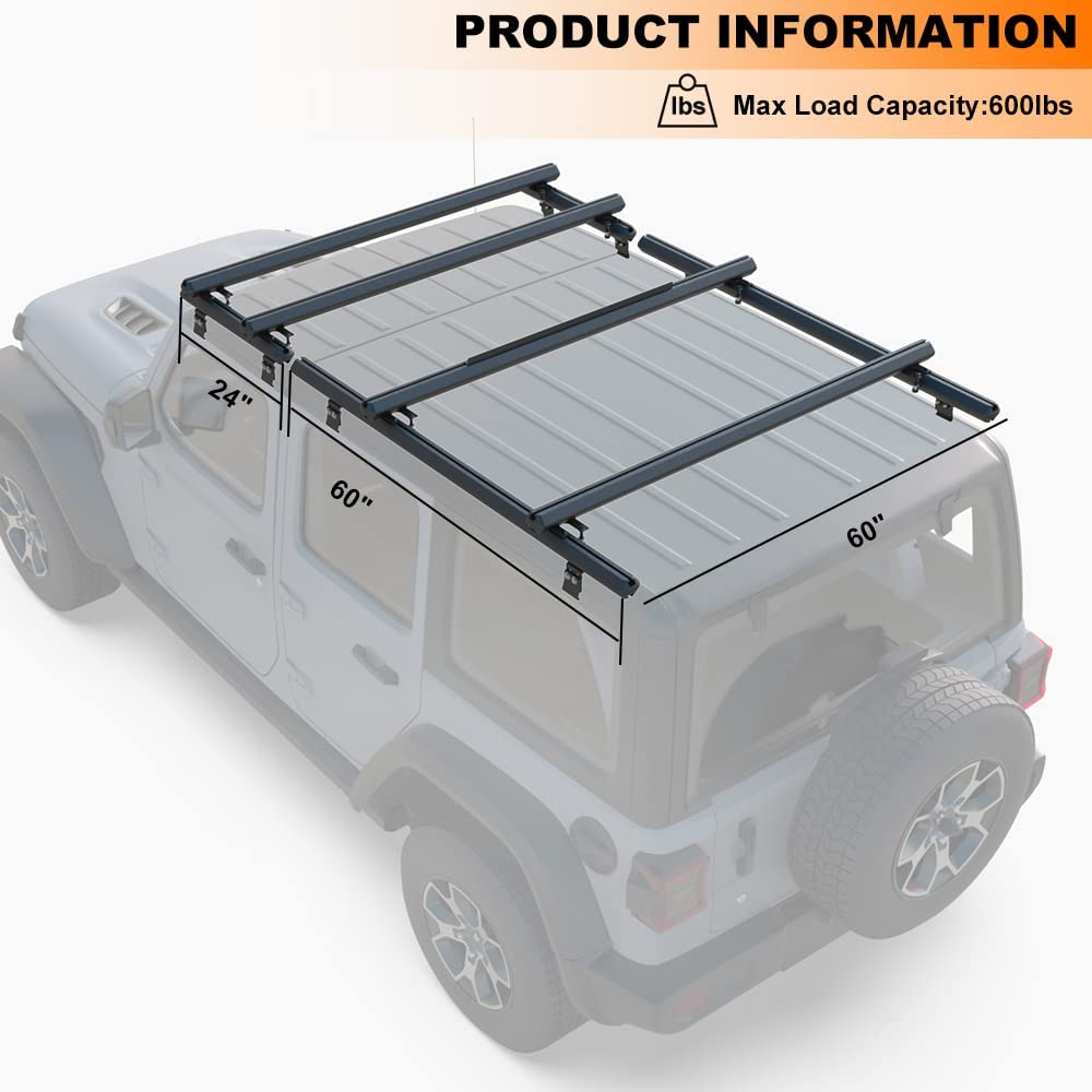 MELIPRON Roof Ladder Rack Fit for Jeep Wrangler JL 4-Door 2018-2023