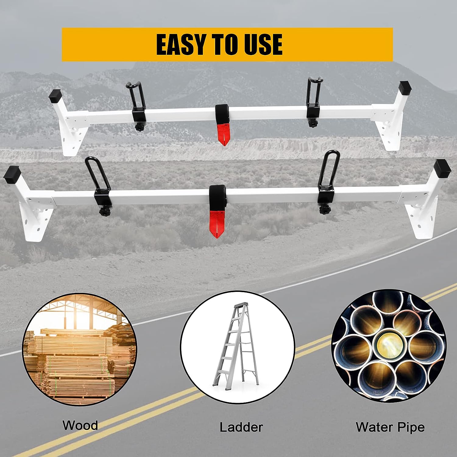 MELIPRON 54" Ladder Rack Fit for Ford Transit 150 250 350 Cargo Van ...