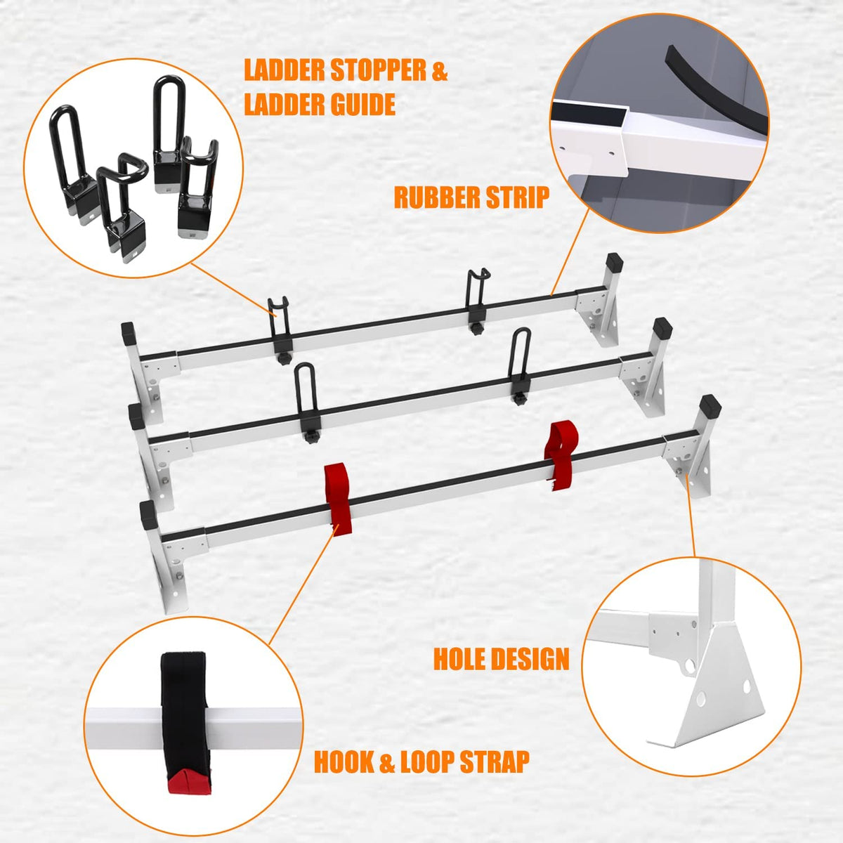 Melipron Low Profile Cargo Van Ladder Rack Fit for Ford Transit Connect ...