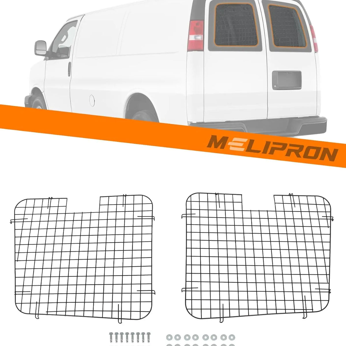 2Pcs Rear Security Window Screens for Chevy Express/GMC Savana Cargo ...