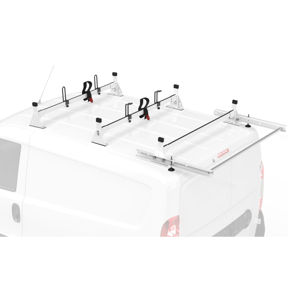 Van Roof Ladder Rack with Rear Cargo Roller Compatible with RAM ...