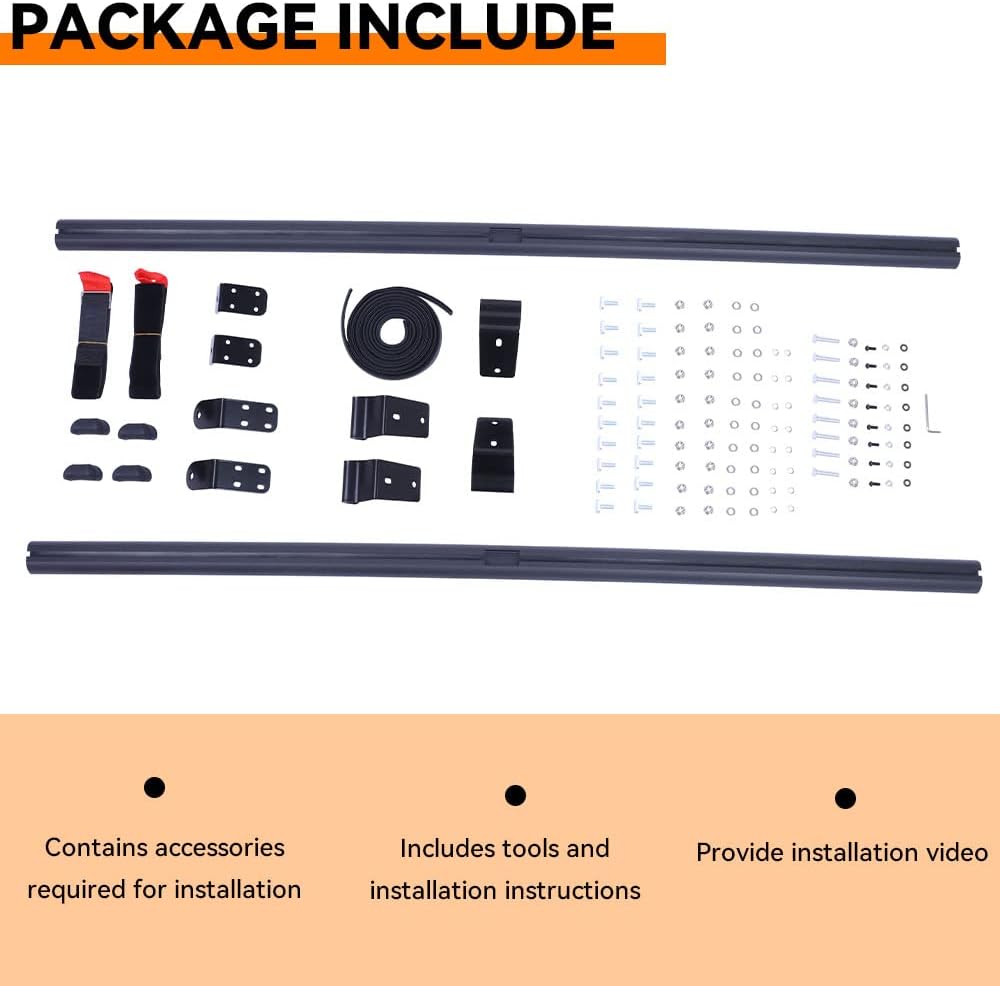 MELIPRON Truck Topper Rack Adjustable Pickup Camper Shell Roof Ladder ...