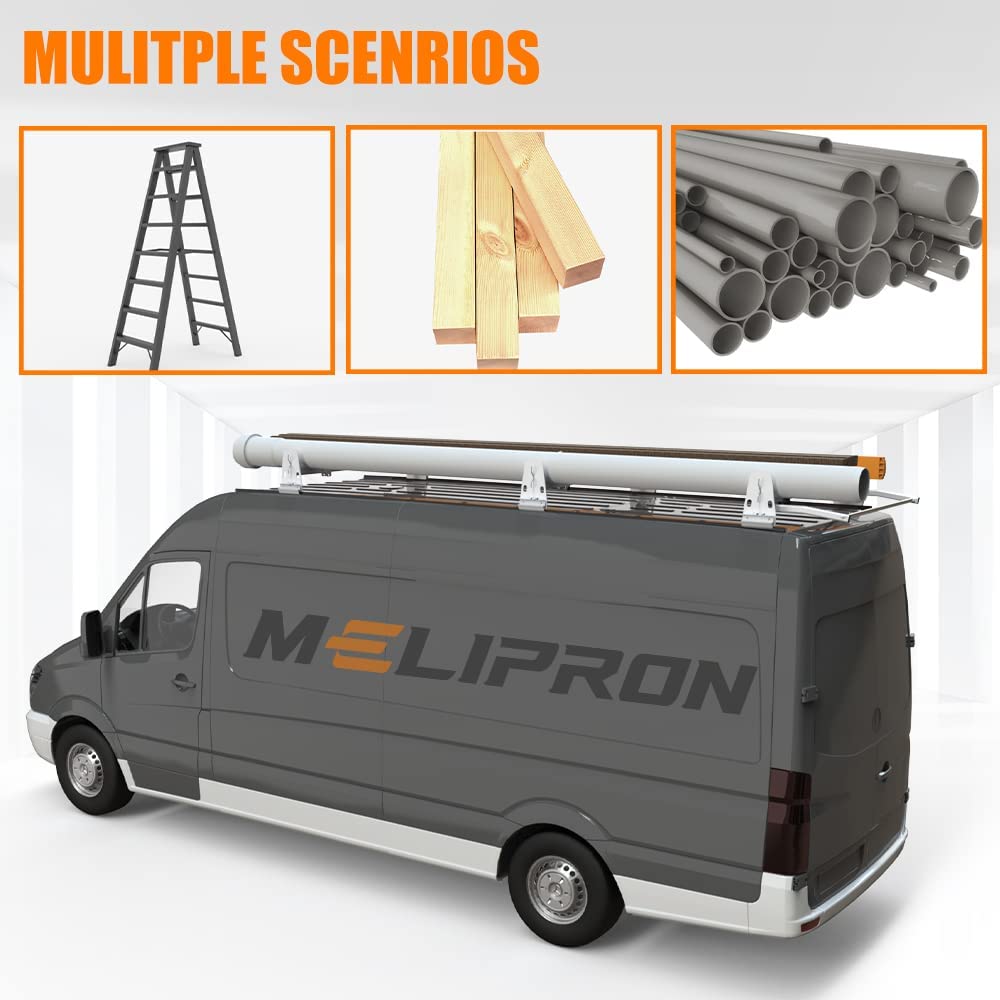 MELIPRON Van Roof Rack with Cargo Roller Fit for Chevy Express Ford GMC ...